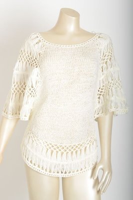 Las señoras hechas punto ropa del top del ganchillo de la mano del suéter del ala del palo del ganchillo forman la ropa