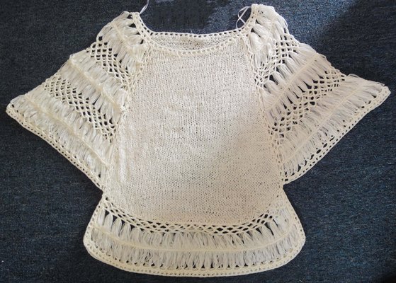 Las señoras hechas punto ropa del top del ganchillo de la mano del suéter del ala del palo del ganchillo forman la ropa
