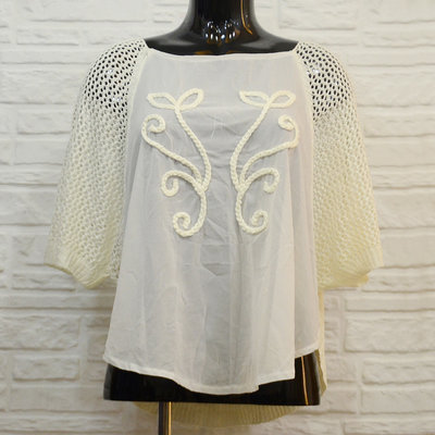 Tops de las señoras del verano de la malla del cuello barco del acrílico/del material de algodón, tops casuales para las mujeres