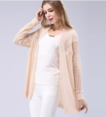 Chaquetas de punto largas caídas de las señoras de la manga del color sólido del hombro, capa hecha punto de la rebeca