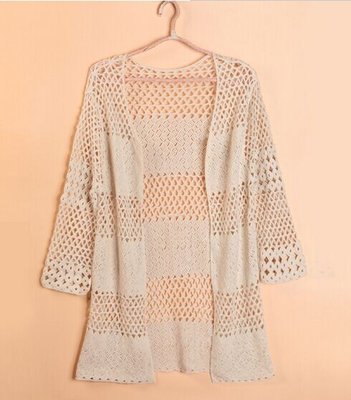 Chaquetas de punto largas para el verano, chaquetas de punto de las señoras del pointelle ligero del algodón