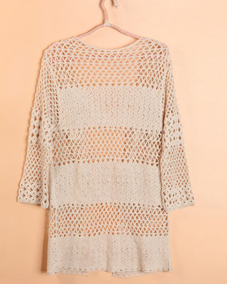 Chaquetas de punto largas para el verano, chaquetas de punto de las señoras del pointelle ligero del algodón