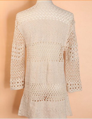 Chaquetas de punto largas para el verano, chaquetas de punto de las señoras del pointelle ligero del algodón
