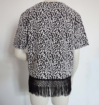Las señoras hechas punto telar jacquar de las mangas del cortocircuito de la tela forman a tops la talla s M L XL