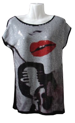Ropa de moda casual de las lentejuelas del bordado de la malla de la impresión de las primeras mujeres cuadradas de las señoras