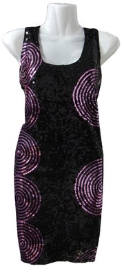 Malla redonda del bordado de las lentejuelas de la ropa de moda de las señoras que imprime el vestido elegante para mujer