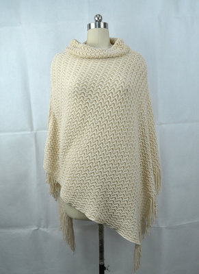 Forme el mantón pesado del poncho del cuello alto del invierno para el OEM/el ODM de las mujeres