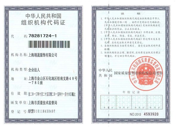 China Shanghai Yisheng Garment Accessory Co., Ltd. certificaciones