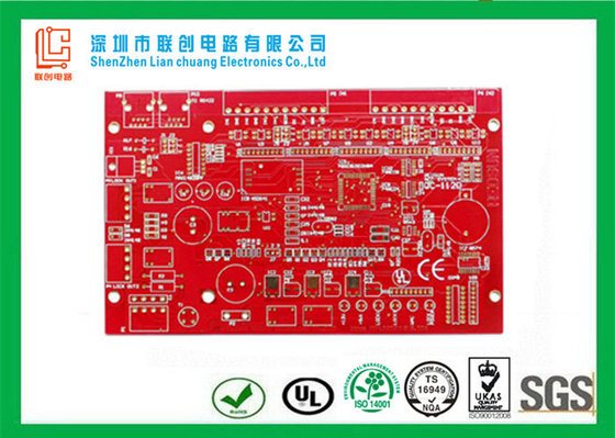 의료 기기 TG150 빨간 pcb 두 배는 백색 실크스크린 LF HASL 편들었습니다
