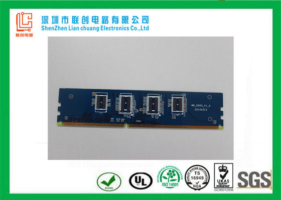 o PWB Multilayer 1.60mm 8 de 1 onça mergulha a placa de cartão azul dos dedos do ouro do chapeamento da máscara da solda