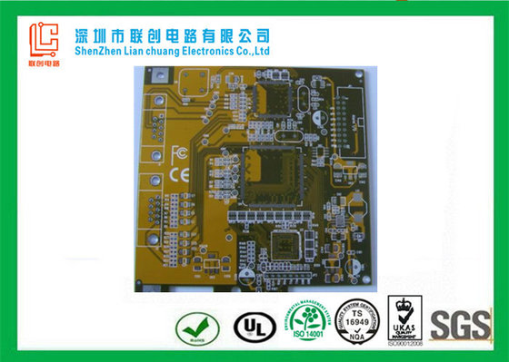 Douanepcb Fr 4 1.20mm 1oz Gele soldermask LF HASL met wit silkscreen