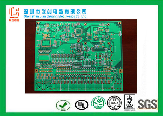 Green 6 layer impedance PCB board  FR4 2.00mm 2oz  Copper TS16949 / SGS