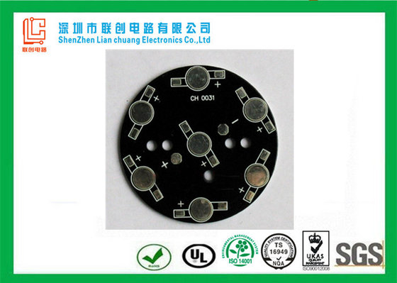 Round LED Board 1.2mm Aluminium pcb black  solder mask white  legend