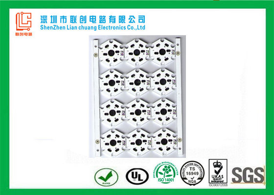 Punching board 0.8mm  Aluminum PCB white solder mask black legend Lead free HASL