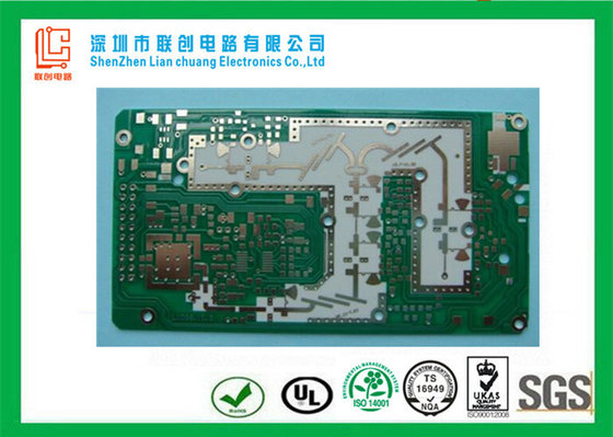 High frequency pcb  4 layer Rogers Green soldermask ROHS / ISO14001