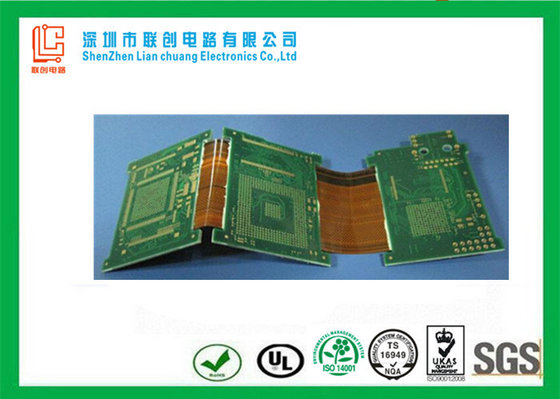 PCB Тверд-гибкого трубопровода 1,6 mm/0.2mm медь 1 oz для стержня сведении