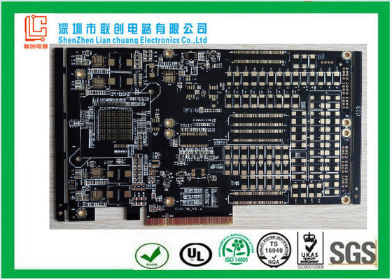 ENIG Gold fingers rigid print circuits PCB black BGA wire board