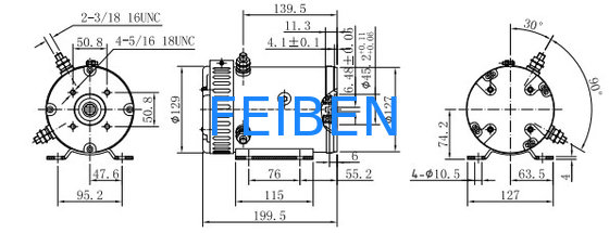 DC MOTOR ZD038-N004-XX 24V 3000W 180A 2T CW