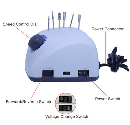 Domley 65W 35000RPM Electric Nail Drill Machine 110v/220v Strong 210 Model Manicure Pedicure Nail File Bit Nail Art Equi