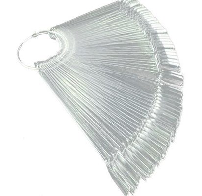 YOST 50 Pc Clear Transparent False Nail Art Polish Display Practice Fan Board Tool Kit