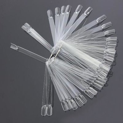 YOST 50 Pc Clear Transparent False Nail Art Polish Display Practice Fan Board Tool Kit