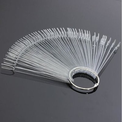 YOST 50 Pc Clear Transparent False Nail Art Polish Display Practice Fan Board Tool Kit