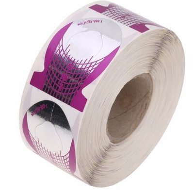 500 pcs Purple Fish Shape Nail Art Extension Guide Form Nail Tips Stickers Maincure Professional Nail Polish Tip Roll DI