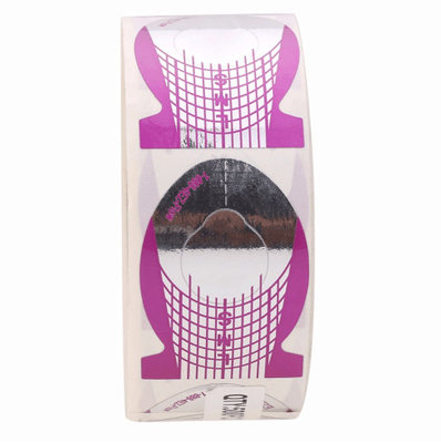 500 pcs Purple Fish Shape Nail Art Extension Guide Form Nail Tips Stickers Maincure Professional Nail Polish Tip Roll DI