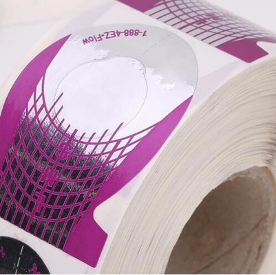 500 pcs Purple Fish Shape Nail Art Extension Guide Form Nail Tips Stickers Maincure Professional Nail Polish Tip Roll DI