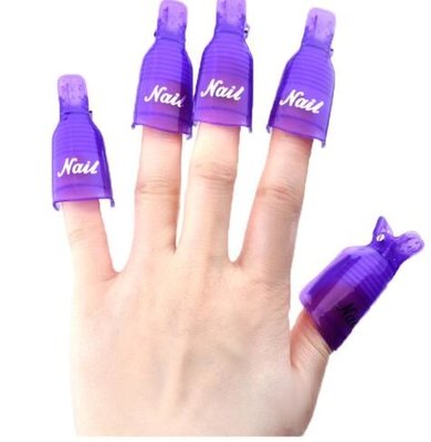 10pieces/Lot New Transparent/Purple/Pink Plastic Nail Polish Remover Nail clip Environmental Manicure Tool Remove Nail P