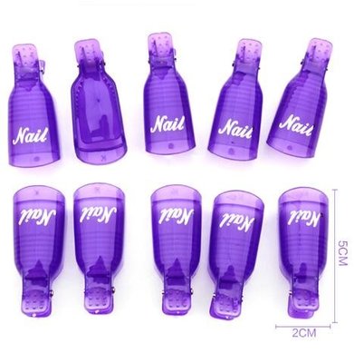 10pieces/Lot New Transparent/Purple/Pink Plastic Nail Polish Remover Nail clip Environmental Manicure Tool Remove Nail P