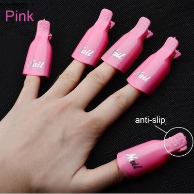 10pieces/Lot New Transparent/Purple/Pink Plastic Nail Polish Remover Nail clip Environmental Manicure Tool Remove Nail P