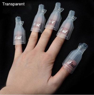 10pieces/Lot New Transparent/Purple/Pink Plastic Nail Polish Remover Nail clip Environmental Manicure Tool Remove Nail P