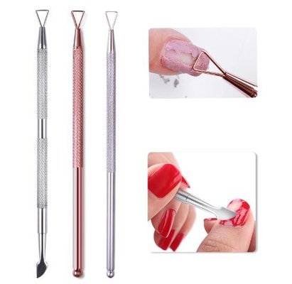 Triangle Stick Rod UV Gel Polish Remover Culticle Pusher Stainless Steel Manicure Nail Art Tool for Removing Gel Varnish