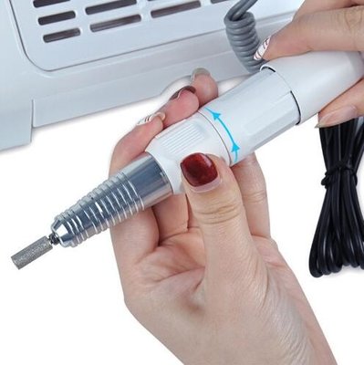 3 in 1 Nail Art Drill 35000RPM & Suction Dust Collector Machine with Desk Lamp Salon Nail Art Equipment Tool