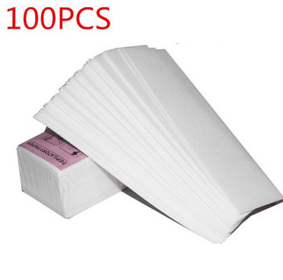 100Pcs Removal Nonwoven Body Cloth Hair Pad Paper Strips Wax Salon Spa Leg