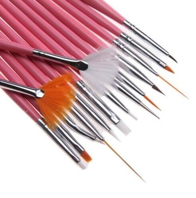 15 pcs/set Nail Art Decorations Brush Tools Professional Nail Art Brushes Painting Pen for False Nail Tips UV Nail Gel P