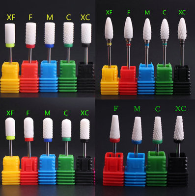 3/32 ''Bullet cerámica clavo taladro girar Burr fresa Cutter para manicura pedicura taladro eléctrico del clavo Accesori
