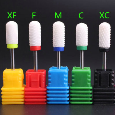 3/32 ''Bullet cerámica clavo taladro girar Burr fresa Cutter para manicura pedicura taladro eléctrico del clavo Accesori