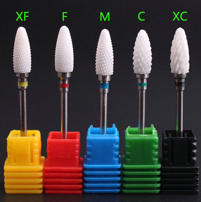 3/32 ''Bullet cerámica clavo taladro girar Burr fresa Cutter para manicura pedicura taladro eléctrico del clavo Accesori
