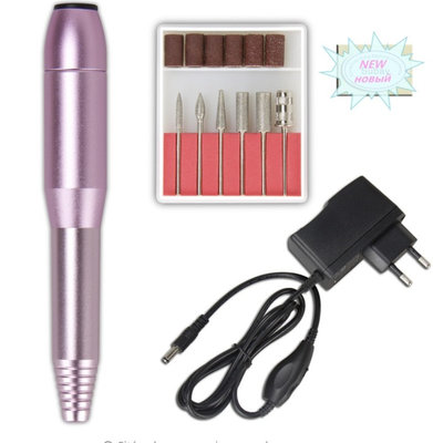 Rosa profesional eléctrica uñas taladro Pen 6 Bits Nail enfermería Kit 100-240 V manicura y pedicura polaco máquina herr