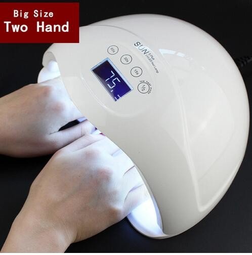 two hand 48W Dual UV LED Nail Lamp Nail Dryer Gel Polish Curing Light with Bottom 30s/60s/99s Timer LCD display