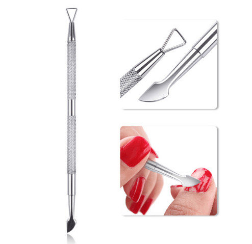 1 Pc Silver Rose Gold Stainless Steel Triangle Stick Rod UV Gel Remover Nail Cuticle Pusher Manicure Nail Art Tool Acces