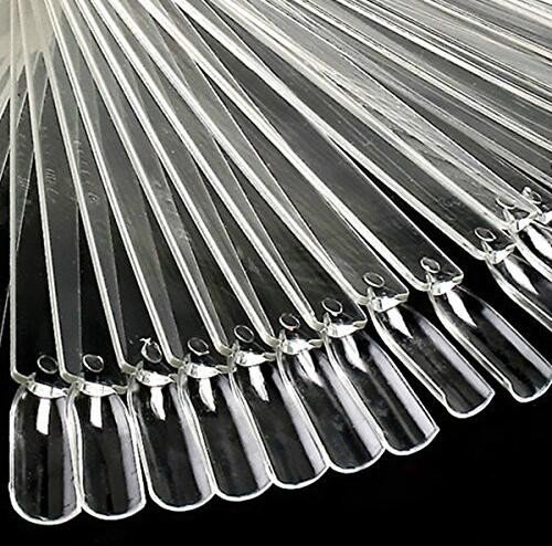 YOST 50 Pc Clear Transparent False Nail Art Polish Display Practice Fan Board Tool Kit