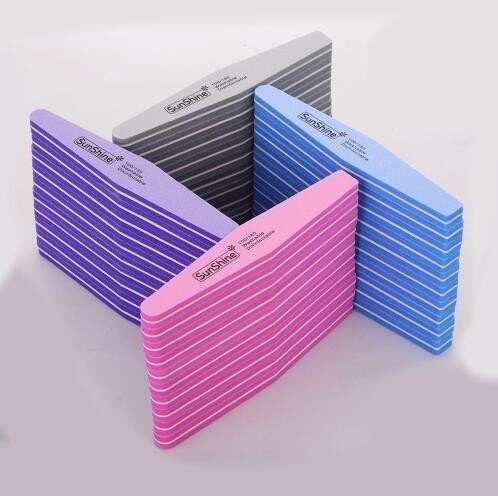 10 Pcs Hot Sell Sunshine Fancy Nail File 100/180 Buffer Sponge Manicure Tool Designs Tofu Article Polishing Sand Files