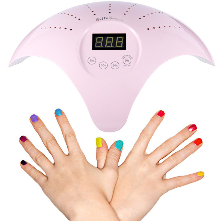 Nail lámpara secadora 48 W doble UV LED 24 piezas luces Sensor inteligente para Gel de uñas polaco curado uña curado máq