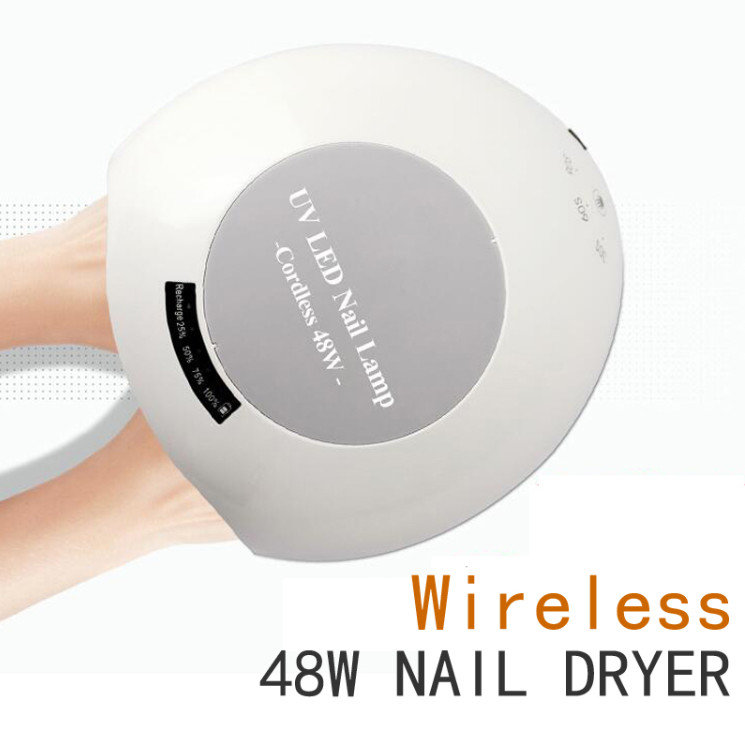 48 W recargable Uñas de gel inalámbrico recargable LED UV secador de uñas aparato para lámpara de manicura con sensor au