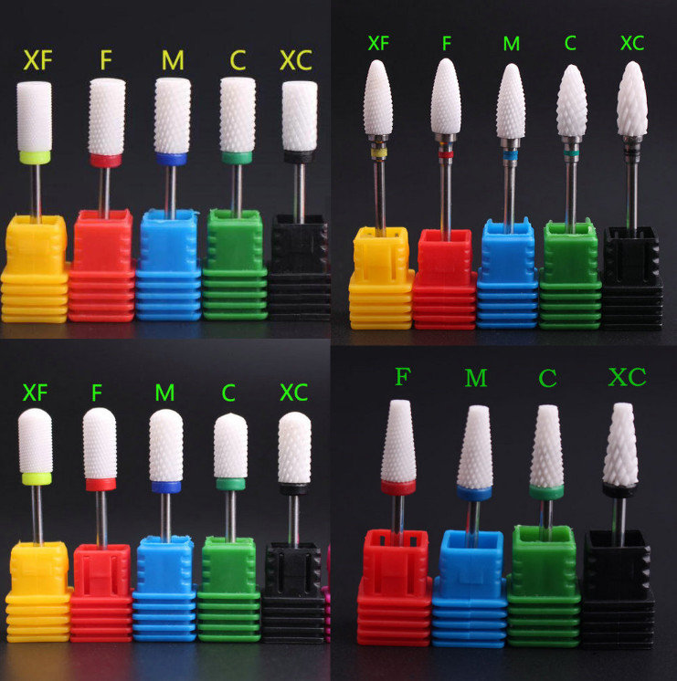 3/32 ''Bullet cerámica clavo taladro girar Burr fresa Cutter para manicura pedicura taladro eléctrico del clavo Accesori