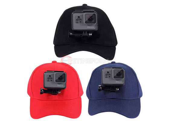 Adjustable Canvas Baseball Cap , Action Camera Mount Outdoor Sun Hat For Gopro