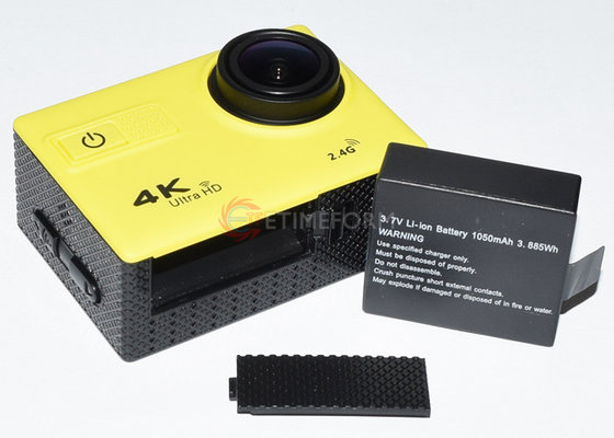 Yellow Wireless 4K Remote Control Action Camera FHD 1080p 60fps Waterproof